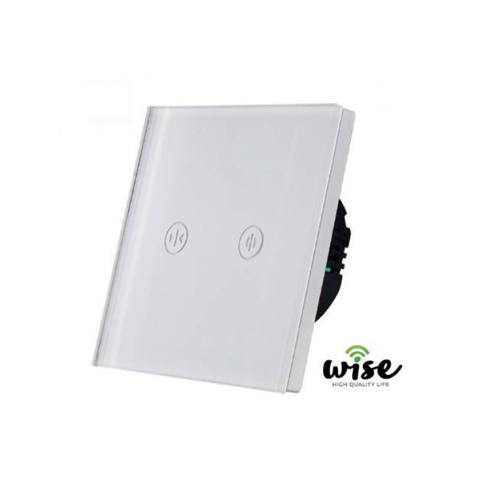 Wifi pametni prekidač za roletne/zavese, stakleni panel beli WR0001