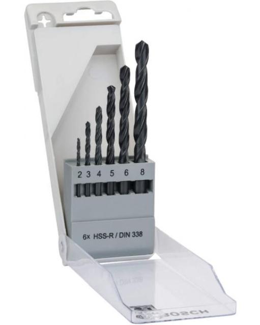 Bosch 6-delni set burgija za metal HSS-R, DIN 338 2; 3; 4; 5; 6; 8 mm - 2607018352