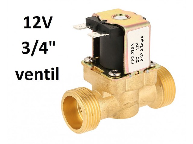 Elektromagnetni ventil - 8 bar - 12 V - 3/4cola - NC