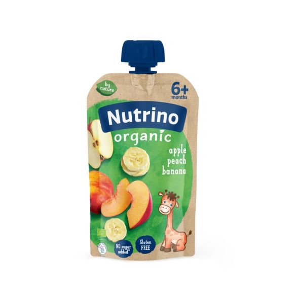 Nutrino Organic pauč jabuka, breskva, banana 100g