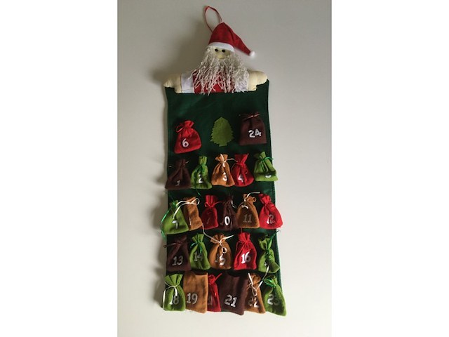 Deda Mraz dekorativne vrecice sa adventskim kalendarom
