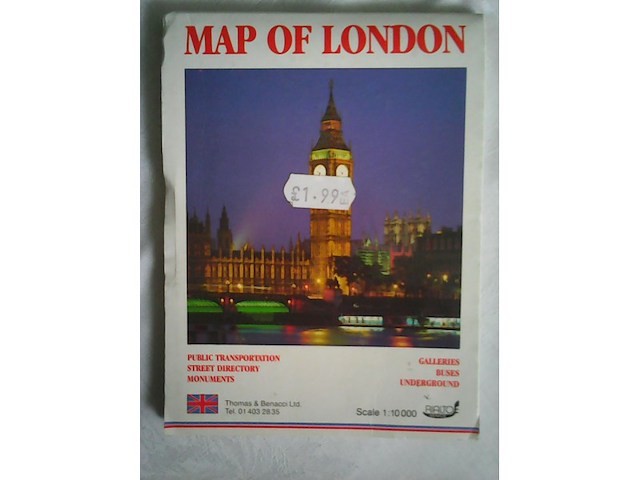 STARA MAPA LONDONA  1987 GOD
