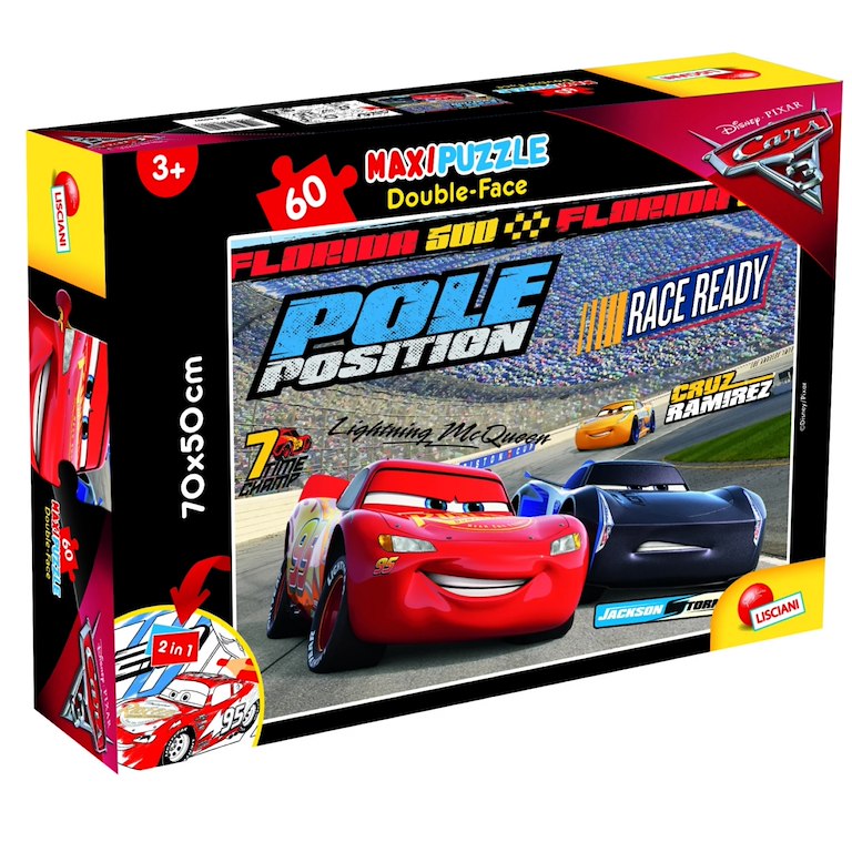 PUZZLE SLAGALICE 60 DELOVA MAXI CARS 3 CHALLENGE 2U1 LISCIANI