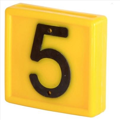Brojevi za obeležavanje za okovratnik žuti 5