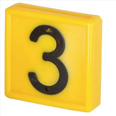 Brojevi za obeležavanje za okovratnik žuti 3