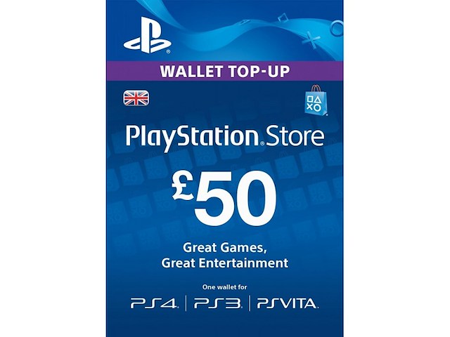 UK PLAYSTATION STORE DOPUNA 50 GBP PS3/PS4/PS5