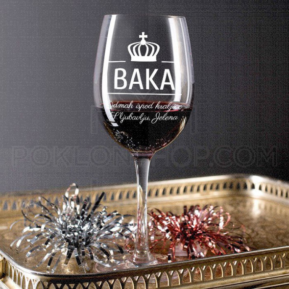 Kraljica poklon čaša za vino