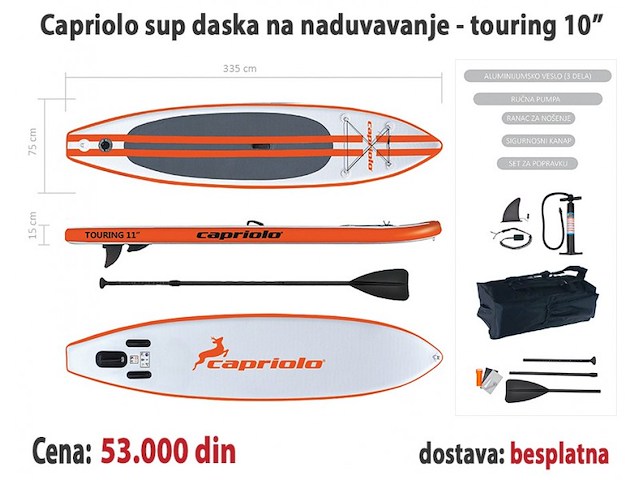 Capriolo sup daska na naduvavanje - touring 11”