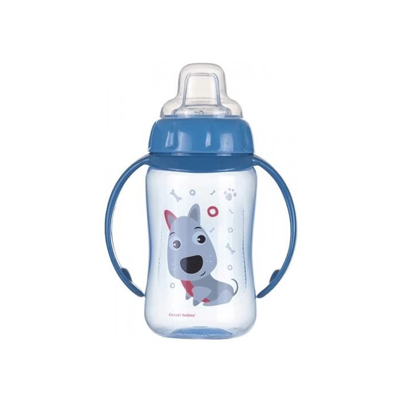 Canpol flašica za bebe Happy Animals Dog sa kljunom i ručkama 320ml, 12m+