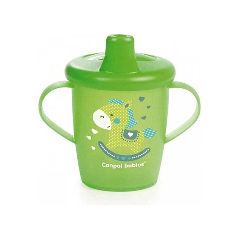 Canpol šolja za bebe Non Spil Toys Green, 250ml, 12m+