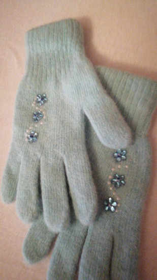 Svetlo plave zimske rukavice
