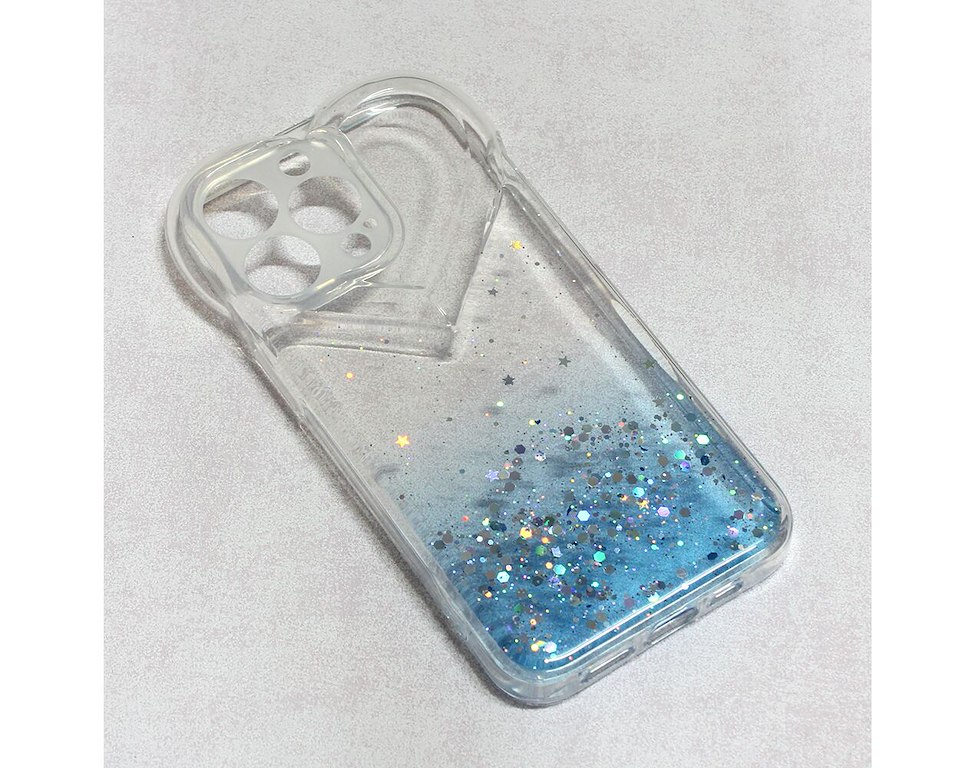 Futrola Heart Glitter - iPhone 13 Pro plava