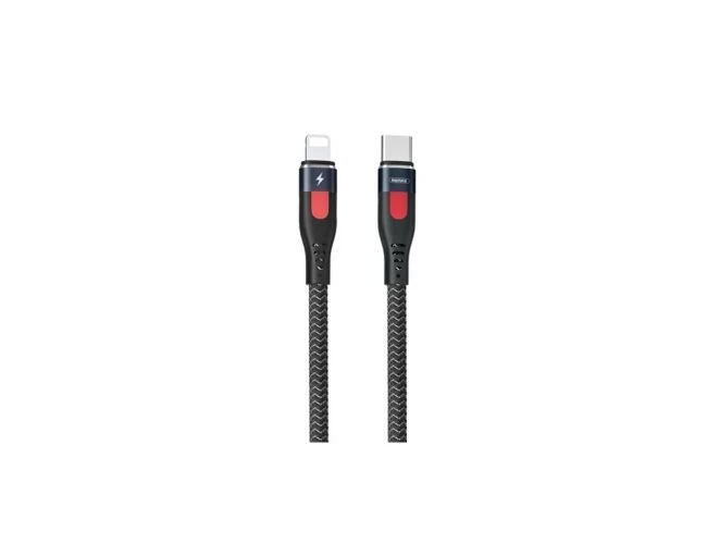 RED crni kabl za punjač USB C (muški) na lightning (muški) 1m