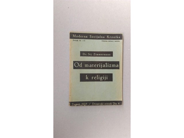 S. Zimmermann - Od materijalizma k religiji, 1935 g.