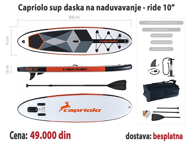 Capriolo sup daska na naduvavanje - ride 10”