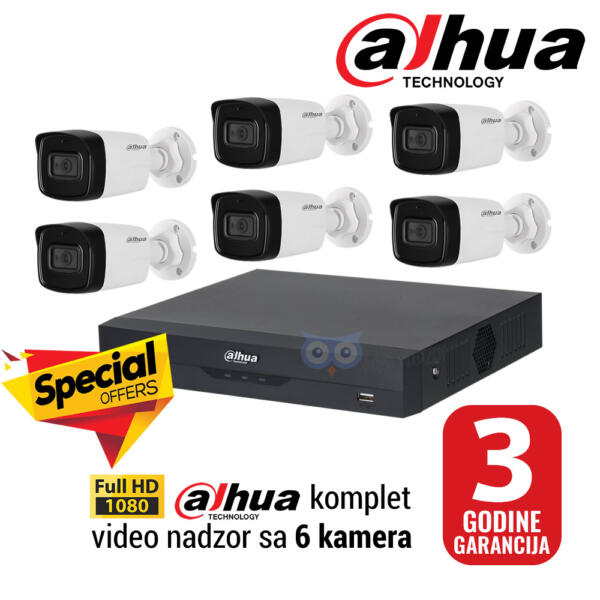 SPECIJAL Dahua komplet sa 6 FullHD kamere