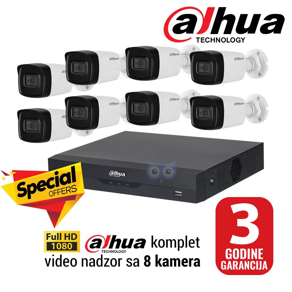 SPECIJAL Dahua komplet sa 8 FullHD kamere