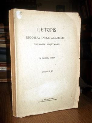 Ljetopis JAZU za godinu 1938/39, svezak 52