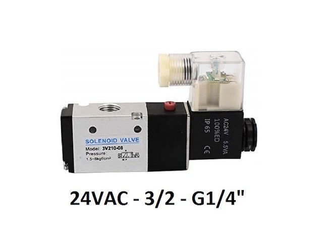 Pneumatski razvodnik elektromagnetni 3/2 G1/4 24VAC