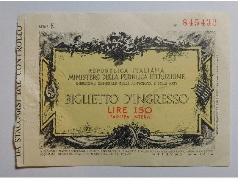 Biglietto d´Ingresso - 150 lire