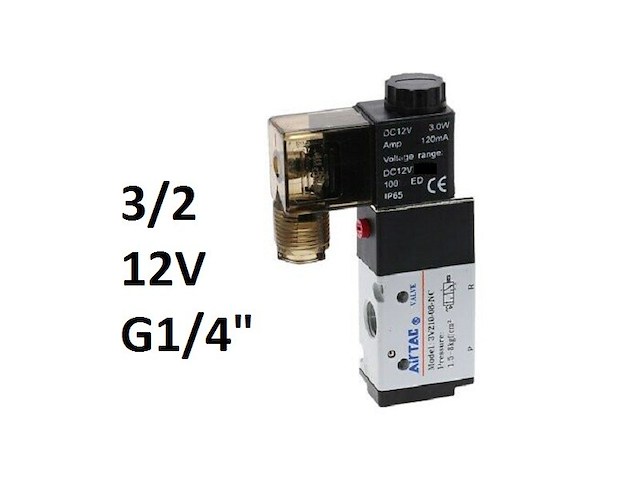 Pneumatski razvodnik elektromagnetni 3/2 G1/4 12VDC