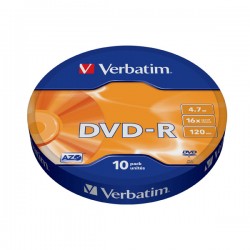 VERBATIM DVD-R 4.7GB 16X 43729 AZO/MATT SILVER/WRAPPED