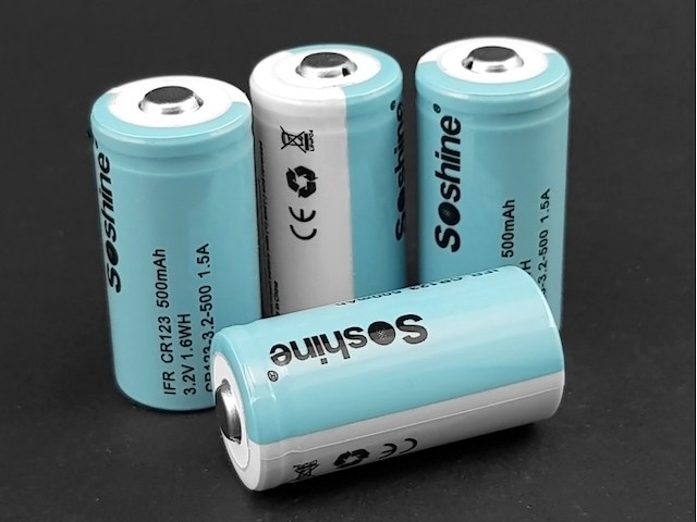Punjiva Baterija CR123 3V 3.2V LiFePO4 CR123A 500mAh