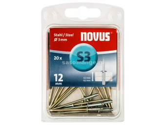 Pop nitne čelične S3 x 12mm 20kom Novus