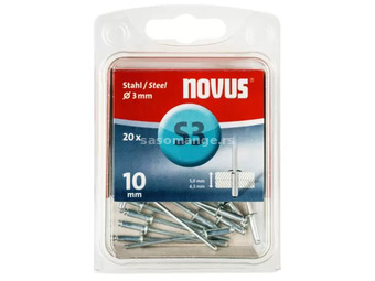 Pop nitne čelične S3 x 10mm 20kom Novus