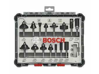 Komplet raznih glodala, 15 komada, prihvat 6 mm Bosch