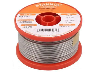 Žica za lemljenje Tinol punjena 2mm 250gr Sn60/Pb40 Stannol