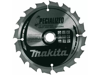 List cirkulara testera za drvo sa ekserima i čvorovima SPECIALISED 165x24zx20 B-09391 MAKITA