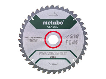 List za kružnu testeru 216mm 40z Precision cut Classic METABO