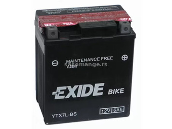 Moto akumulator BIKE YTX7L-BS 12V 6Ah EXIDE