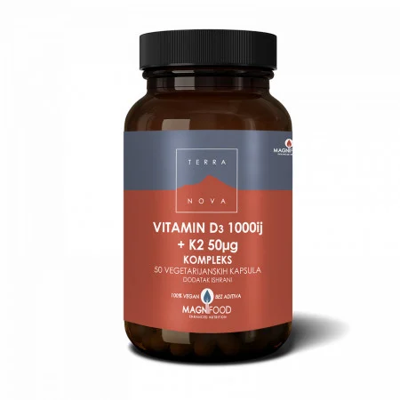 TERRANOVA VITAMIN D3+K2 50 KAPSULA