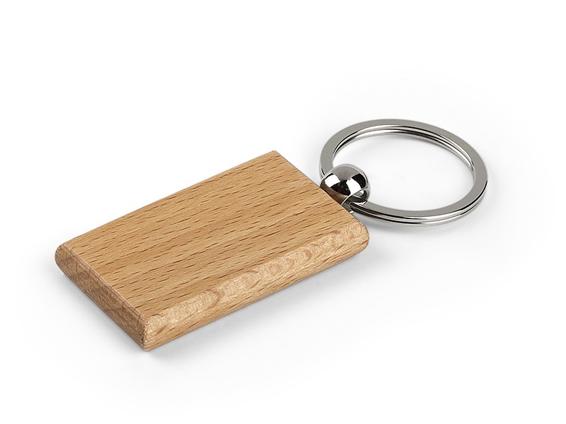 drveni pravougaoni privezak za ključeve - WOODY R