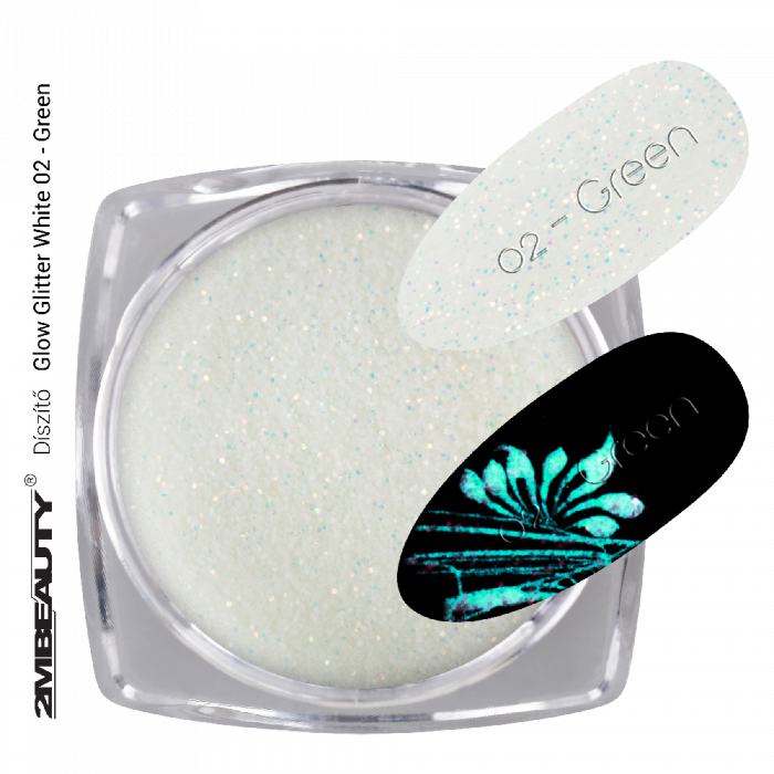 GLOW GLITTER WHITE 02 - GREEN