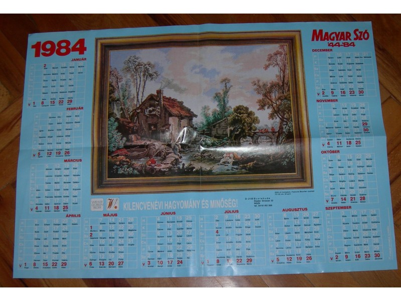 Wiehler goblen, Vodenica, kalendar za 1984. Magyar Szo