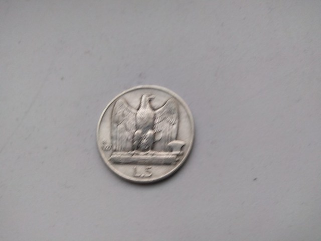 5 lira Italija, 1927.