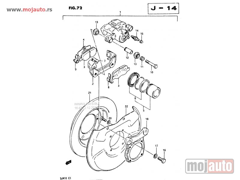 Suzuki Smuraj Set Za Reparaciju Prednjih Kocionih Klesta, NOVO