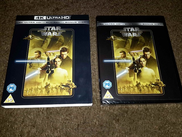 Star wars, Attack of the clones 3Blu-Ray-a 4K UHD ,NOVO