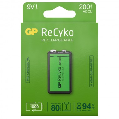 GP RECYCKO+ 9V (8.4V) 200MAH NI-MH PUNJIVA BATERIJA