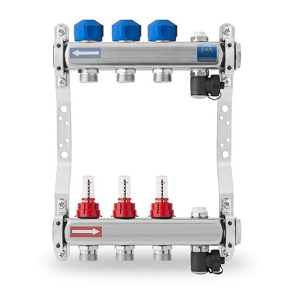 KAN-THERM Sabirnik za podno grejanje INOX N75A 1", 2 rupe