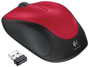 Logitech - Logitech M235 Wireless Mouse Nano Receiver, Red