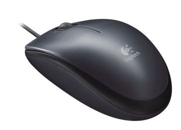 Logitech - Logitech M90 Wired Optical Mouse, USB, Gray