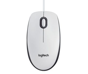 Logitech - Logitech M100 Optical Corded Mouse, White