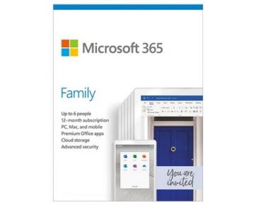 MICROSOFT - Microsoft 365 Family English Subscr 1YR CEE Only Medialess P6 (6GQ-01191)