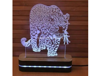 3D dekorativna lampa A006 Tigar BLACK CUT
