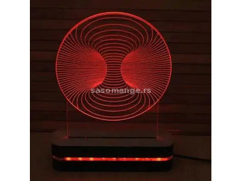 3D dekorativna lampa B008 crvena BLACK CUT