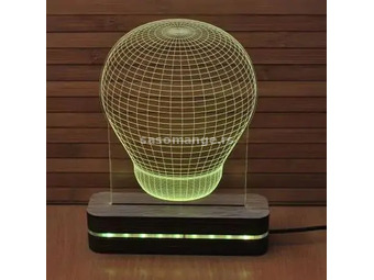 3D dekorativna lampa B007 zelena BLACK CUT